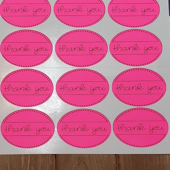 Office | Thank You Stickers Labels Pink Blacksticker Labe | Poshmark
